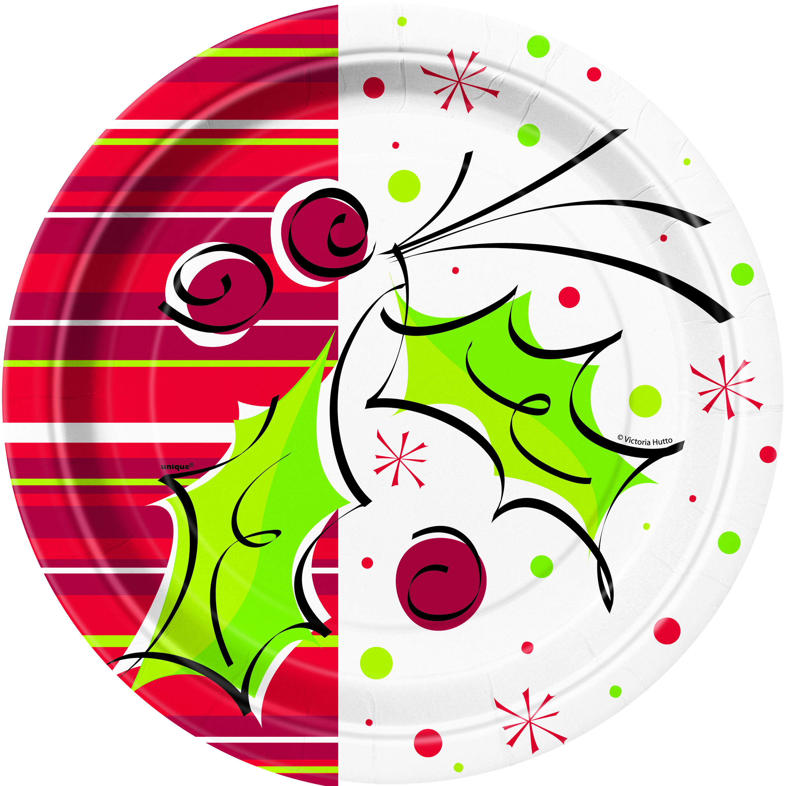 Holly Pop - Paper Dinner Plates (8pc)